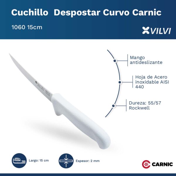 Cuchillo Despostar Curvo Carnic 1060 15cm x12 – Vilvi